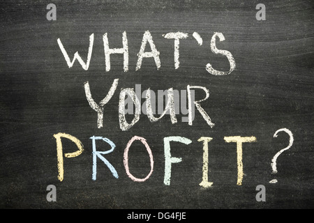 think profit phrase handwritten on the school blackboard Stock Photo ...