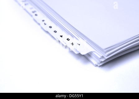 Several blank file tabs on white background Stock Photo - Alamy