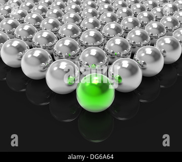 Leading Metallic Balls Shows Leadership Stock Photo - Alamy