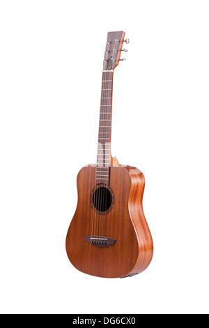 Acoustic guitar isolated on white, close up. Classical Guitar Standing ...