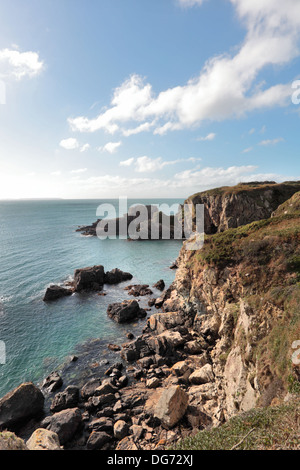 Sea cliffs along the coastal path for Dunottar Castle, Stonehaven ...