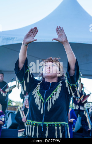 Dancer with The Children of Takaya Coast Salish group Stock Photo - Alamy
