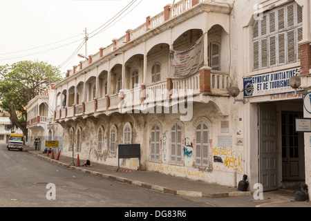 Senegal, Saint Louis. French Colonial-era Architecture. Young Female ...