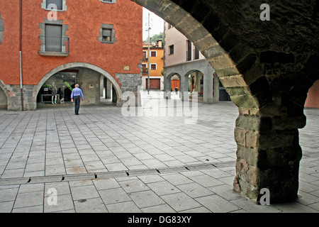 Arcades, old square, Torello, Catalonia, Spain Stock Photo - Alamy