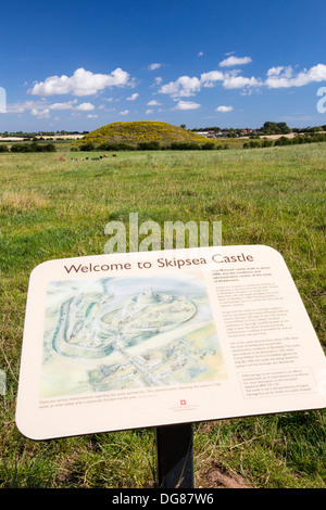 Skipsea Castle, seat of the Lords of Holderness, in Skipsea, Yorkshire ...