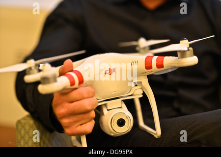 Portrait of Colin Guinn, CEO of DJI Innovations with one of his ...
