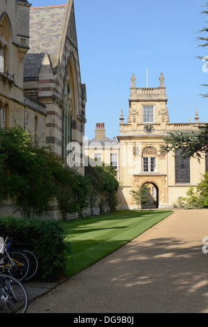 Trinity College Quadrangle at Main entrance from Broad Street. Oxford ...