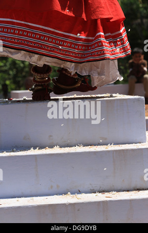 theyyam performance on the stage,his foot with anklets Stock Photo - Alamy