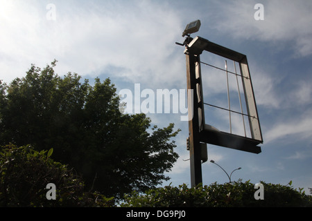 damaged neon sign notice outdoors Stock Photo - Alamy