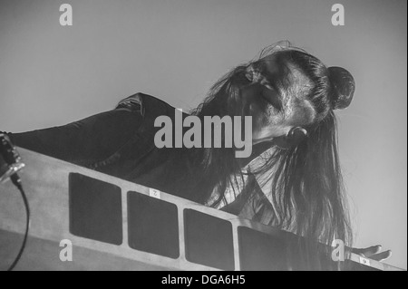 The Swedish electronic music duo The Knife performs a live concert at ...