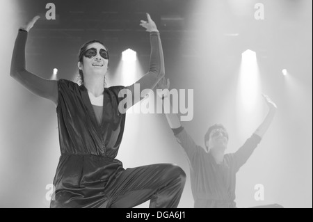 The Swedish electronic music duo The Knife performs a live concert at ...