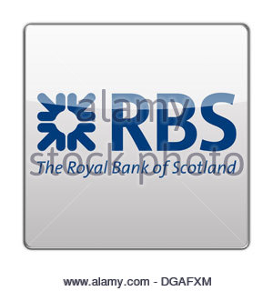 Royal Bank of Scotland logo as an app icon. Clipping path included ...