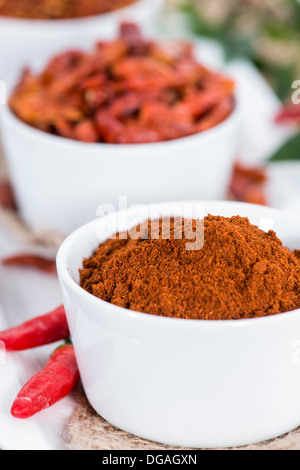 Fresh Chilli Spice on wooden background Stock Photo - Alamy
