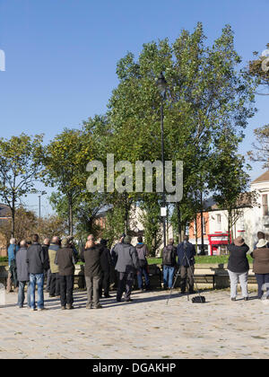 Birdwatchers at Hartlepool UK Stock Photo - Alamy