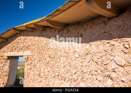 An adobe earth wall, or rammed earth wall at the Mount Pleasant ...