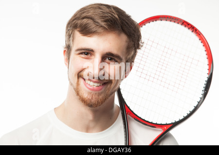 Fit male tennis player model Stock Photo - Alamy