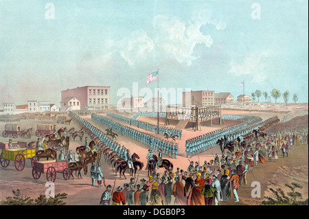 Execution of the thirty-eight Sioux Indians at Mankato, Minnesota. USA ...