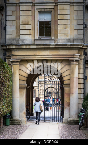Back entrance to Clare college, Cambridge university, England Stock ...
