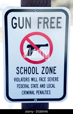 Gun free zone, prohibition warning sign. Restricted area, guns banned ...