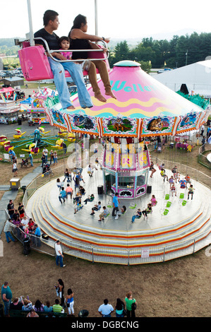 Aerial view of a carnival Ride at the Mountain State Fair in Stock ...