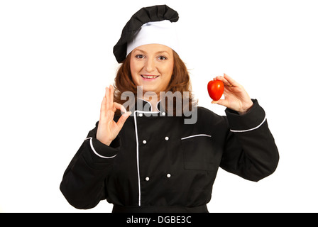 Portrait of chef giving ok hand gesture Stock Photo - Alamy