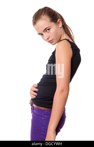 teenage girl belly Stock Photo - Alamy