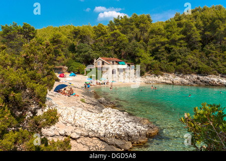 People relaxing at Zitna beach near Zavalatica, Croatia Stock Photo - Alamy