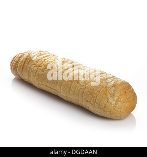 sliced white long loaf on a dark background with flour Stock Photo - Alamy