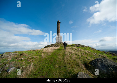 A walker heading to Rodney's Pillar, Breidden Hills, on the Shropshire ...