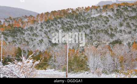 Autumn Meets Winter in the Rocky Mountains Stock Photo - Alamy
