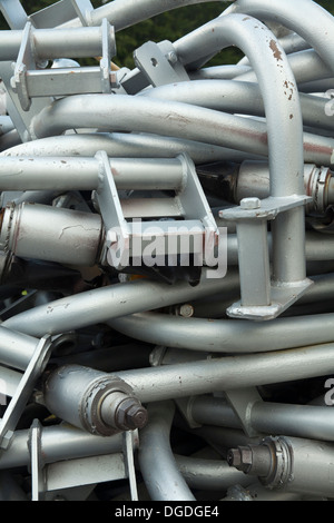Stack of steel pipes in metal factory shop Stock Photo - Alamy