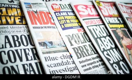 British Newspapers showing front pages Stock Photo - Alamy