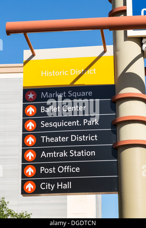 Houston texas downtown road sign in USA Stock Photo - Alamy