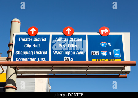 Houston texas downtown road sign in USA Stock Photo - Alamy