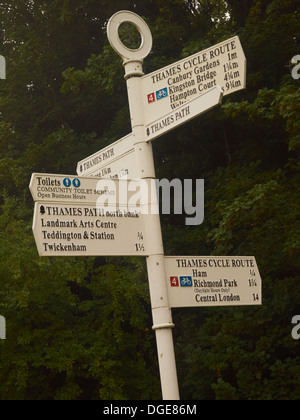 Thames Path direction signs, London, UK Stock Photo - Alamy
