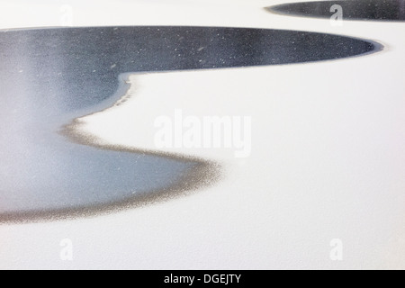 Melted water puddle on the lake Stock Photo - Alamy
