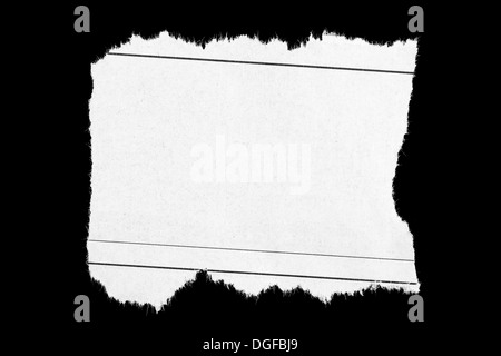 Piece of torn paper on black Stock Photo - Alamy