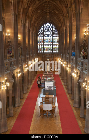 Vaulted ceiling of historic reading room of John Rylands Library ...