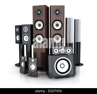 Modern HI-FI system (done in 3d, on white background Stock Photo - Alamy