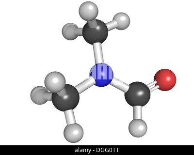 Dimethylformamide (DMF) chemical solvent molecule. Skeletal formula ...