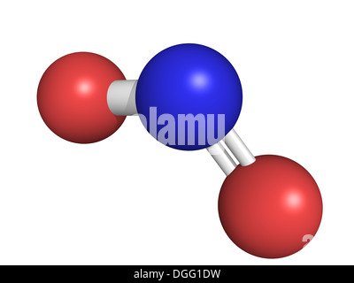 Nitrogen dioxide (NO2, NOx) toxic gas and air pollutant, molecular ...