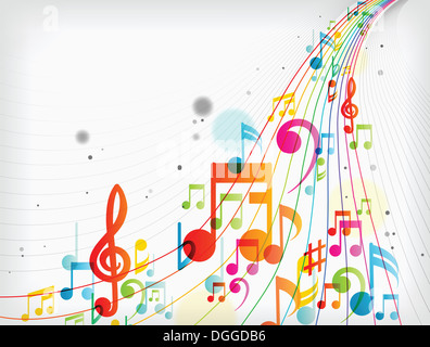 an illustration of different color music notes Stock Photo - Alamy