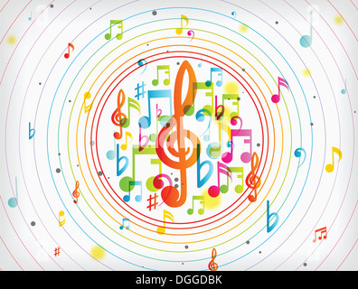 an illustration of different color music notes Stock Photo - Alamy