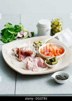 Cured Meats And Pickles Stock Photo - Alamy