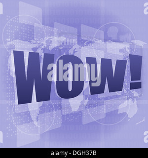 wow word on digital screen, global communication concept Stock Photo ...