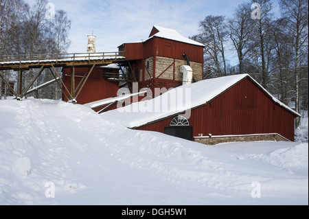 Historic ironworks in snow, Engelsberg Ironworks, Angelsberg, Fagersta ...