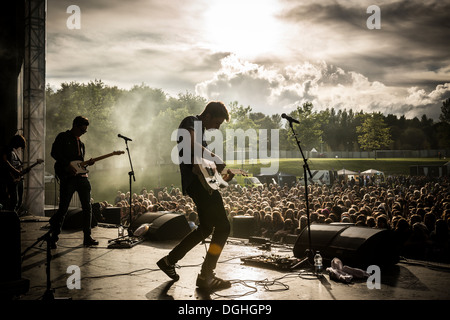 A band performing at TLive music concert in Telford Town Park. Telford ...