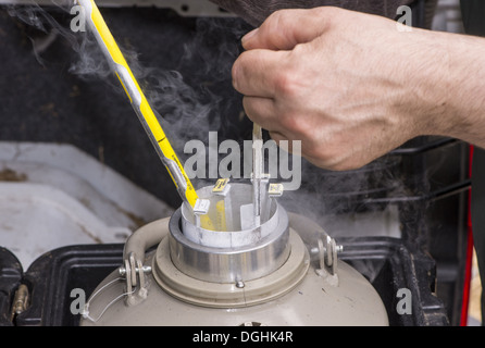 Cattle farming, straw containing embryo for embryo transfer to ...