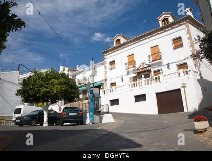 Pueblos Blancos white village of Alcaucin, Malaga province, Spain Stock ...