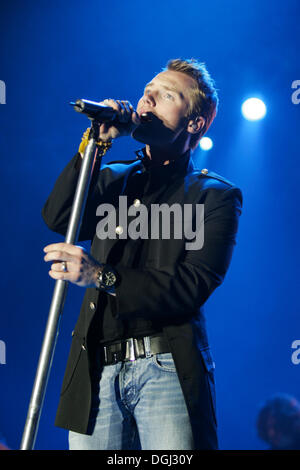 The Irish singer Ronan Keating, frontman of the boyband Boyzone live in ...